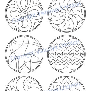 Tangle Pattern Circle String Book V.3 (6 Pages), Strings for Drawing ...
