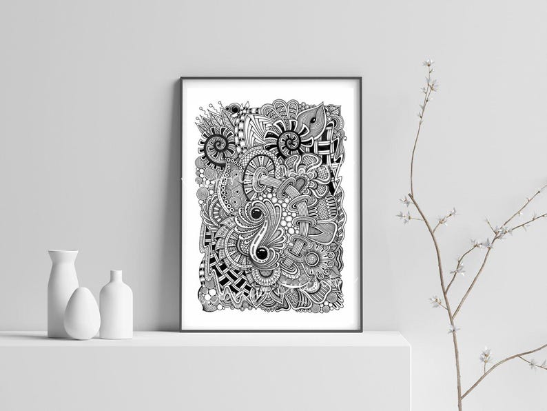 Zentangle Art 2. Original Zenart Graphic Handmade. Digital Prints Wall ...