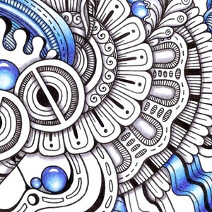 Winter Zenart 2_ Abstract Modern Drawing in Zentangle (zendoodle) Style ...