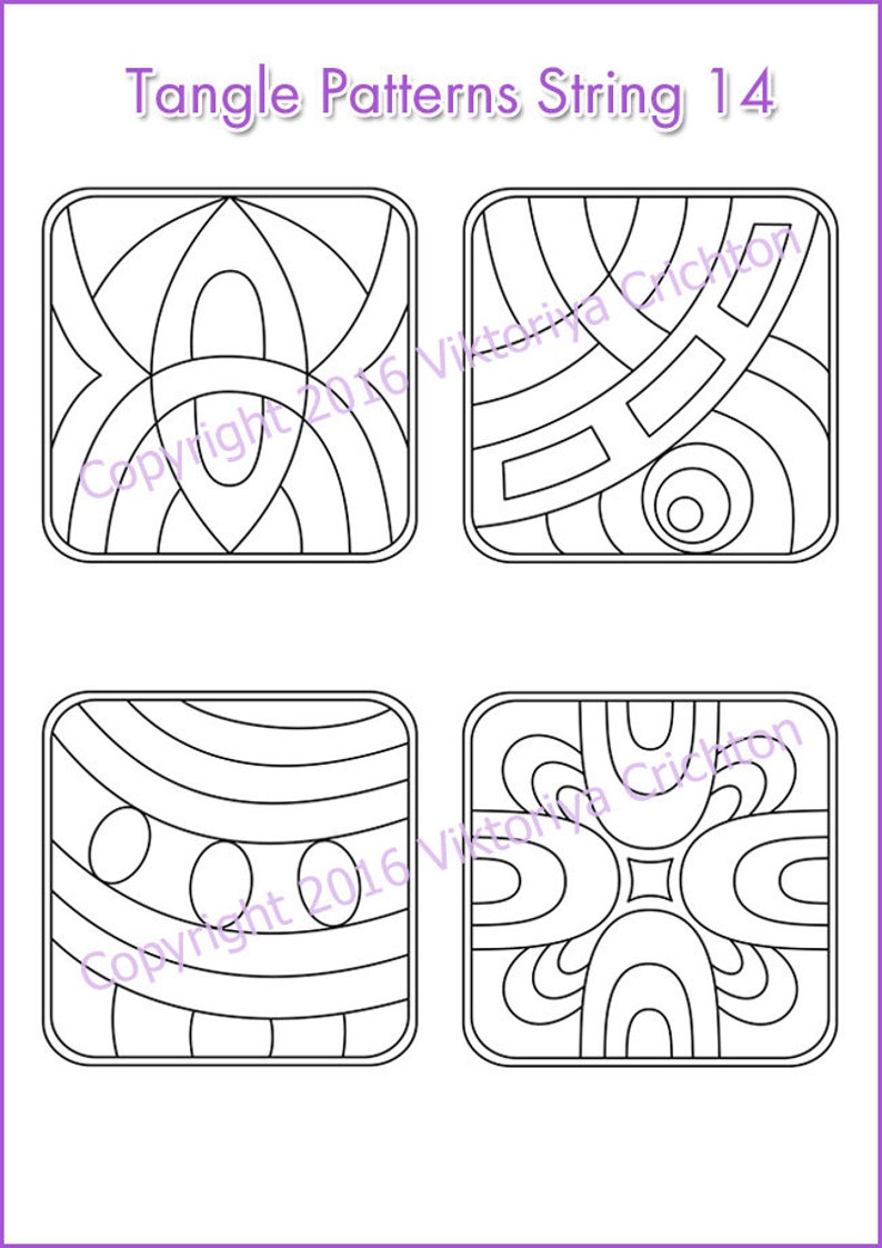 Tangle Pattern String Book V.2 5 Pages Strings for Drawing - Etsy