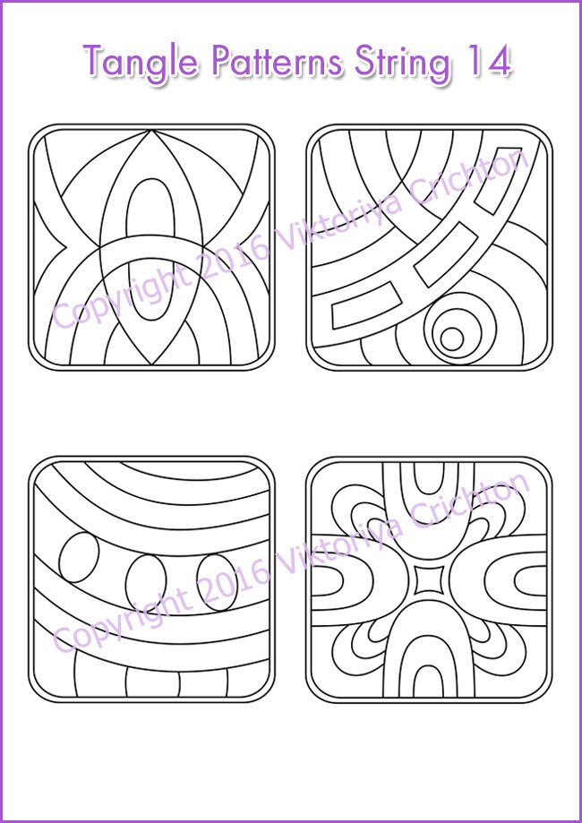 Tangle Pattern String Book V.2 5 Pages Strings for Drawing - Etsy