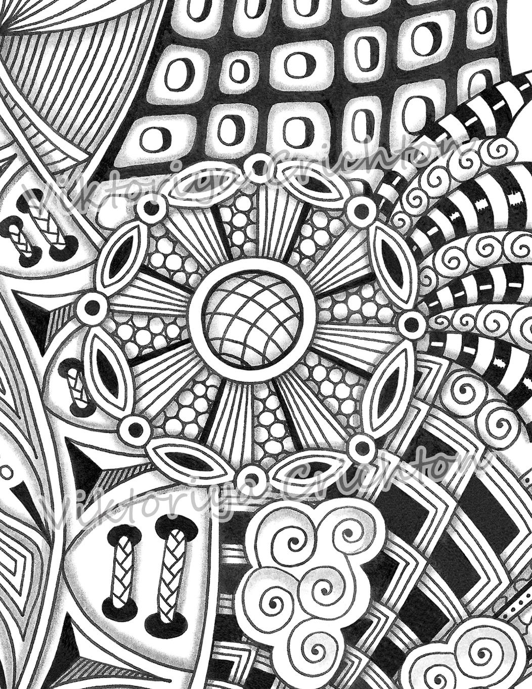 Zentangle Art 3. Original Zenart Graphic Handmade. Digital Prints Wall ...