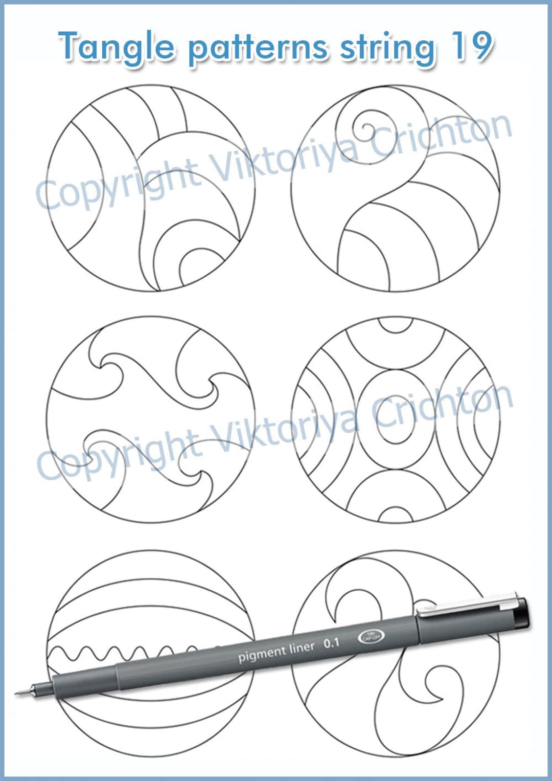 Strings for Drawing Zentangle Patterns in the Circle 2, Templates for ...
