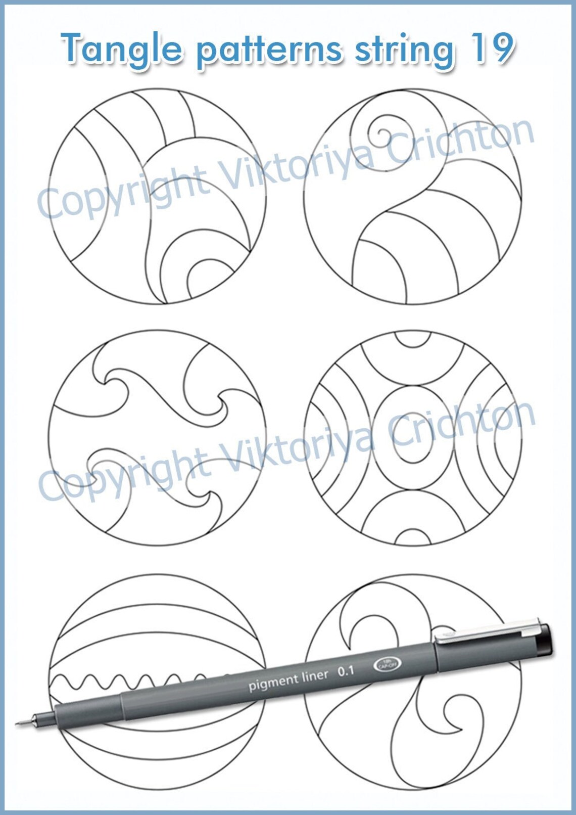 Strings for Drawing Zentangle Patterns in the Circle 2, Templates for ...