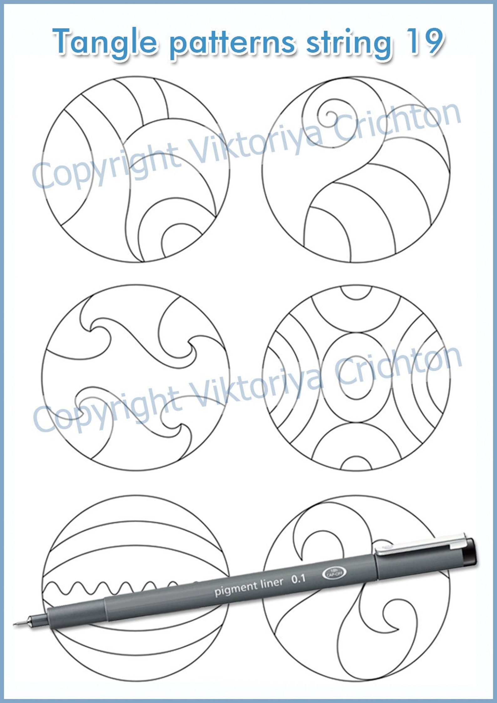 Strings for Drawing Zentangle Patterns in the Circle 2, Templates for ...