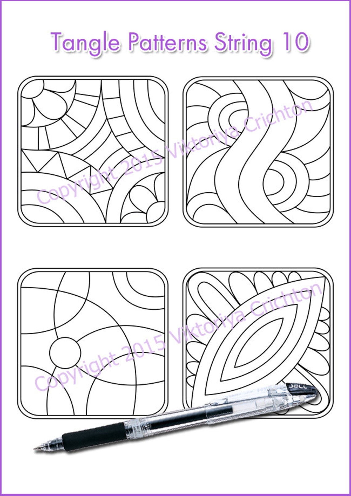 Zentangles Strings for Drawing Patterns 10. Tangle Pattern | Etsy