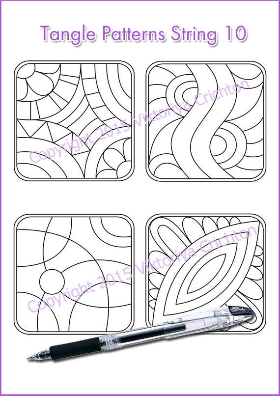 Zentangles Strings for Drawing Patterns 10. Tangle Pattern | Etsy