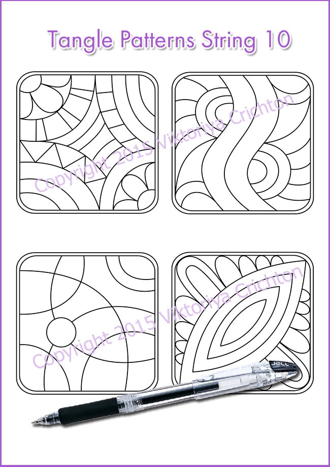 Zentangles Strings for Drawing Patterns 10. Tangle Pattern | Etsy