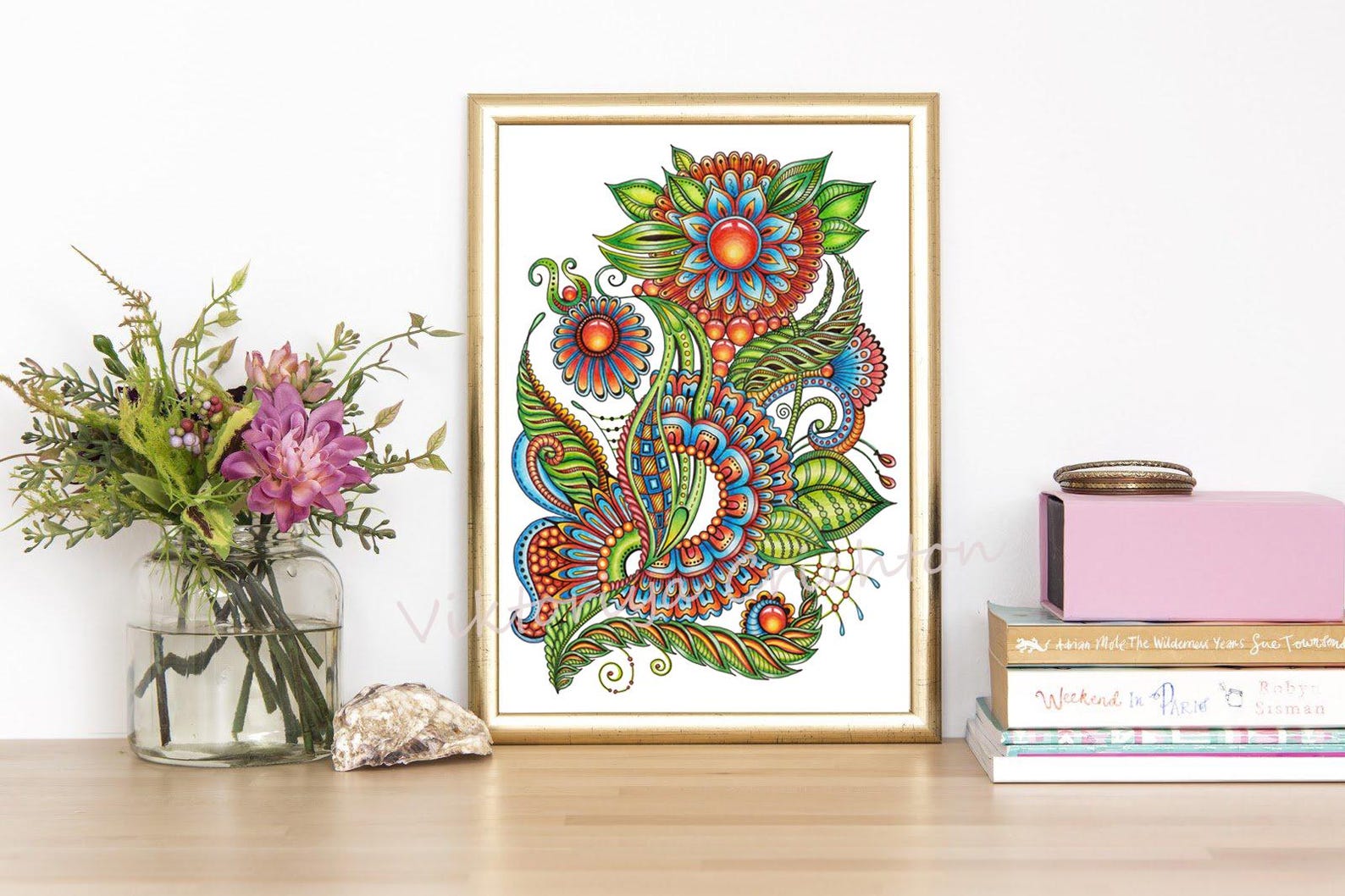 Magic Zentangle Flowers, Zendoodle_16. Abstract Drawing in Zenart Style ...