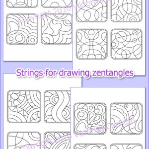 Tangle Pattern String Book V.1 10 Pages Strings for Drawing - Etsy