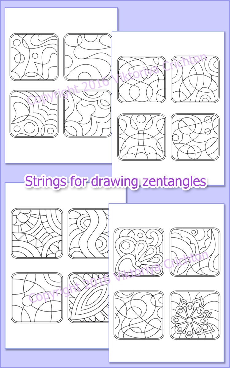 Tangle Pattern String Book V.1 10 Pages Strings for Drawing - Etsy