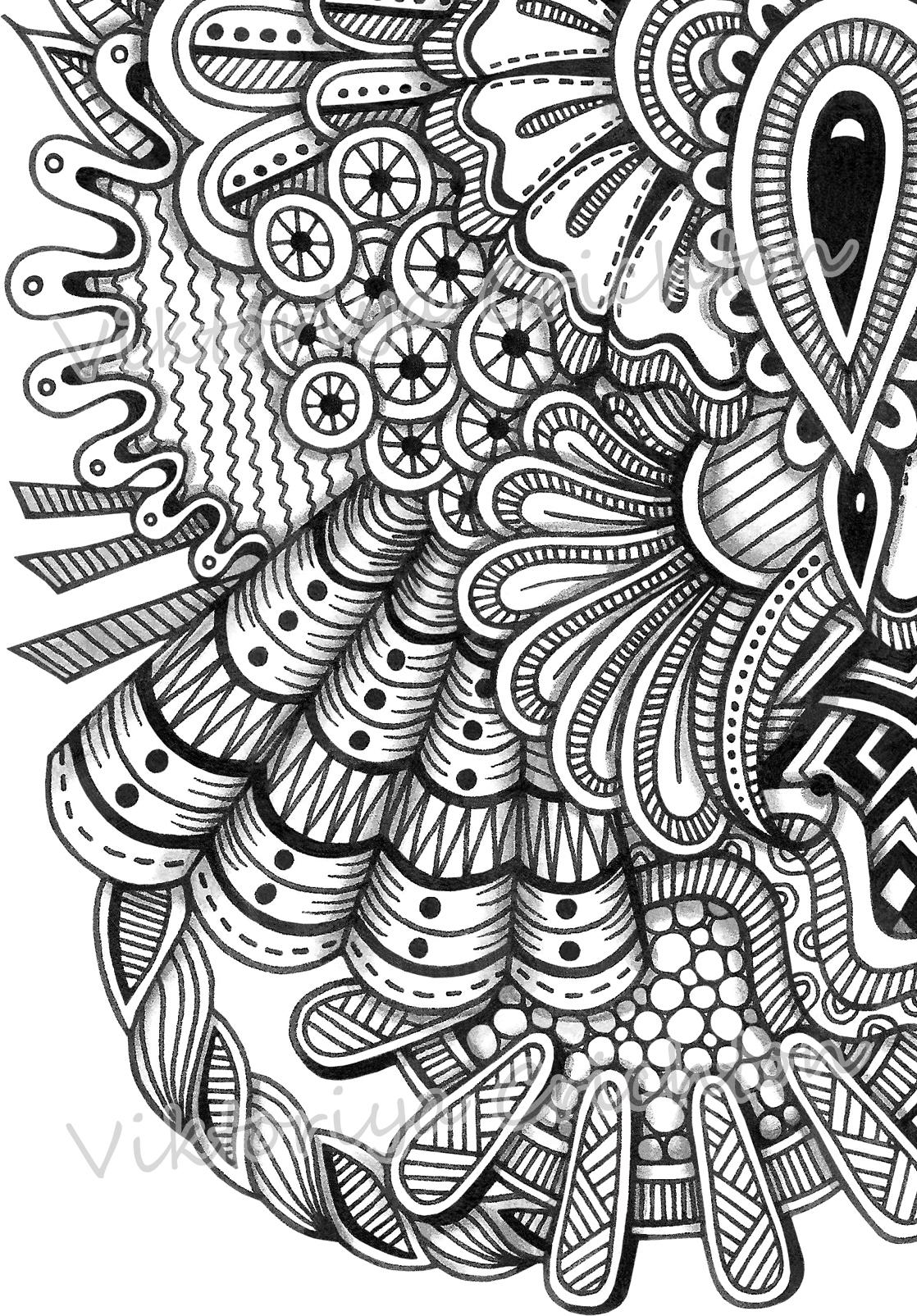 Zentangle Art 5. Original Zenart Graphic Handmade. Digital Prints Wall ...