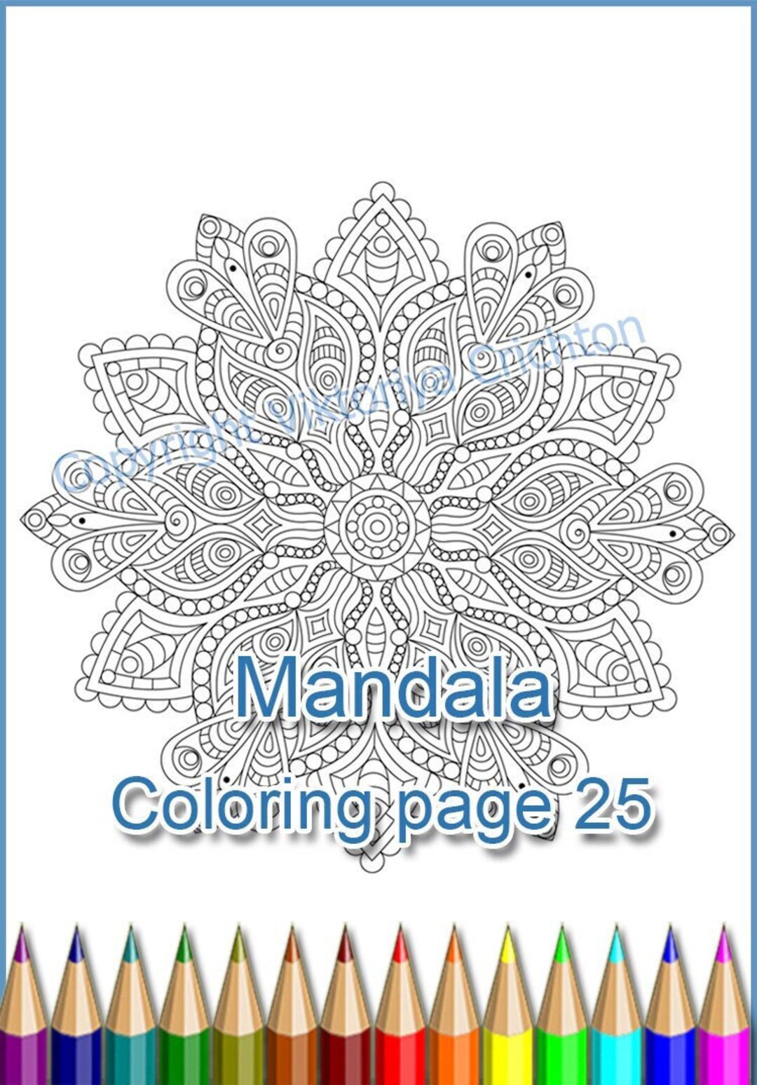 Coloring Page 25, Mandala for Adult. PDF, JPEG, a Translucent Template ...