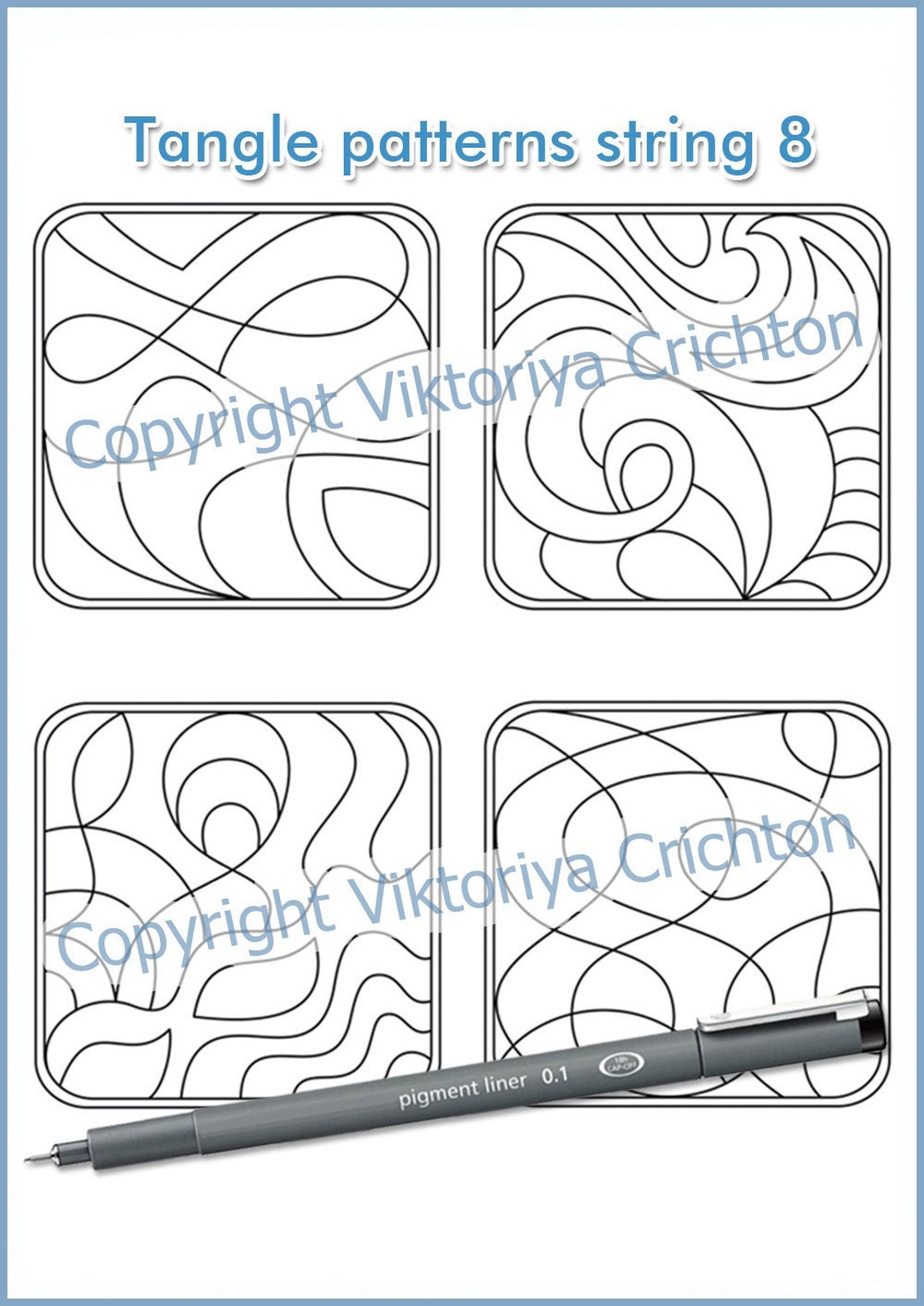 Zentangles Strings 8 for Drawing Patterns. Tangle Pattern Printable ...