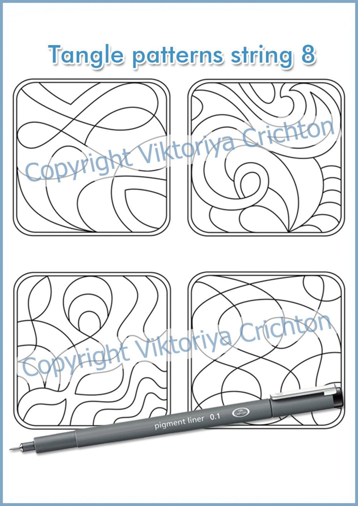 Zentangles Strings 8 for Drawing Patterns. Tangle Pattern Printable ...