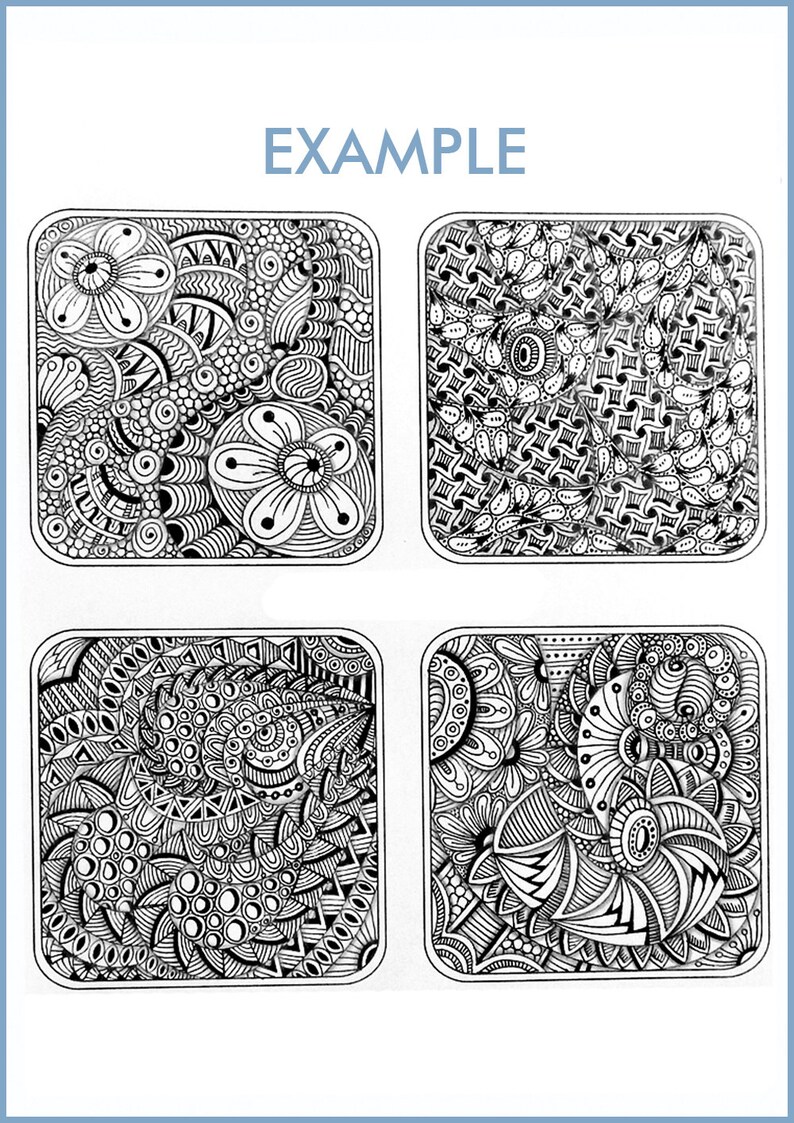 Strings for Drawing Zentangles 5. String Art Template. Tangle Pattern ...
