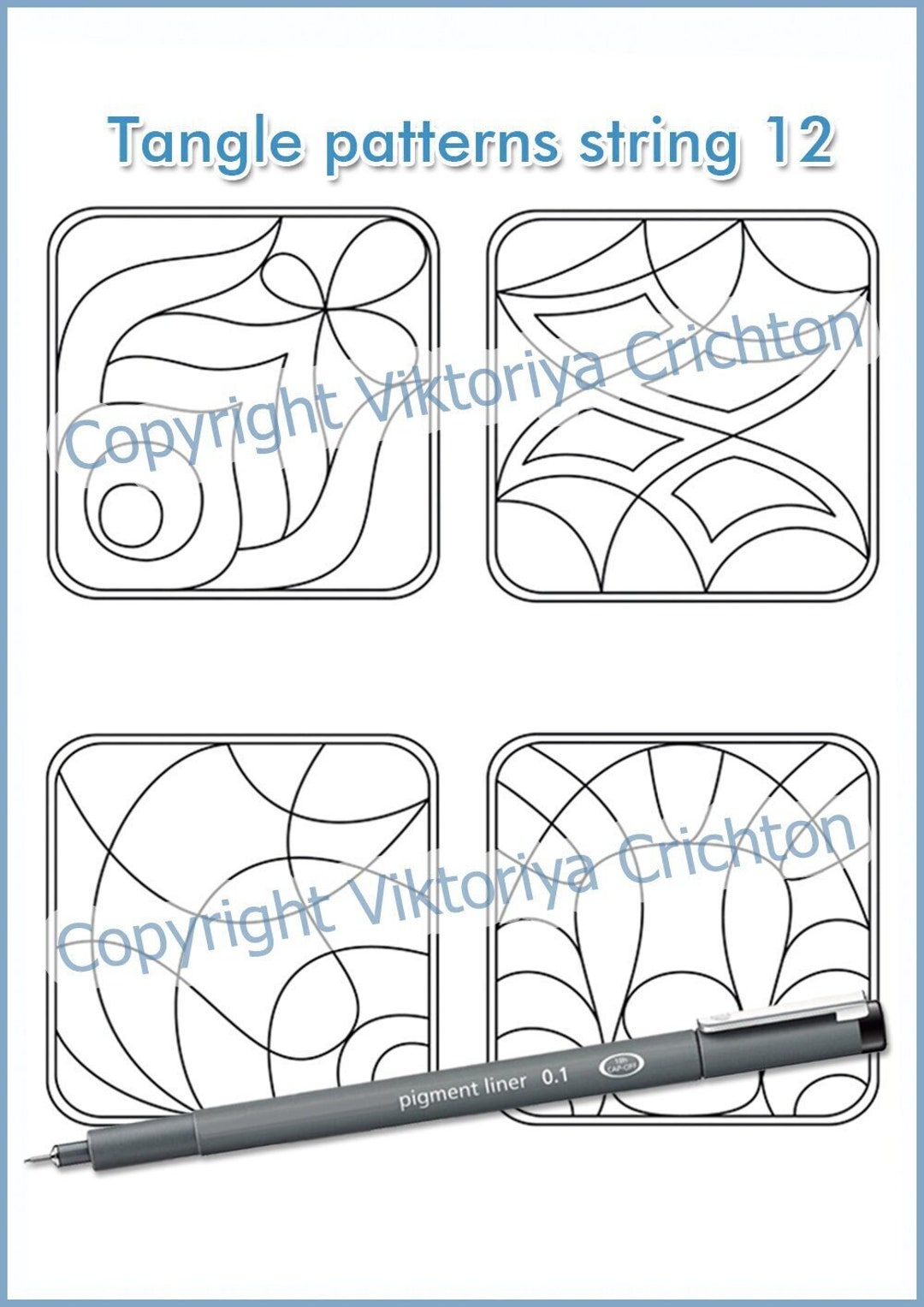 Strings for Drawing Zentangles_12. Zentangle Starter Pages. Tangle ...