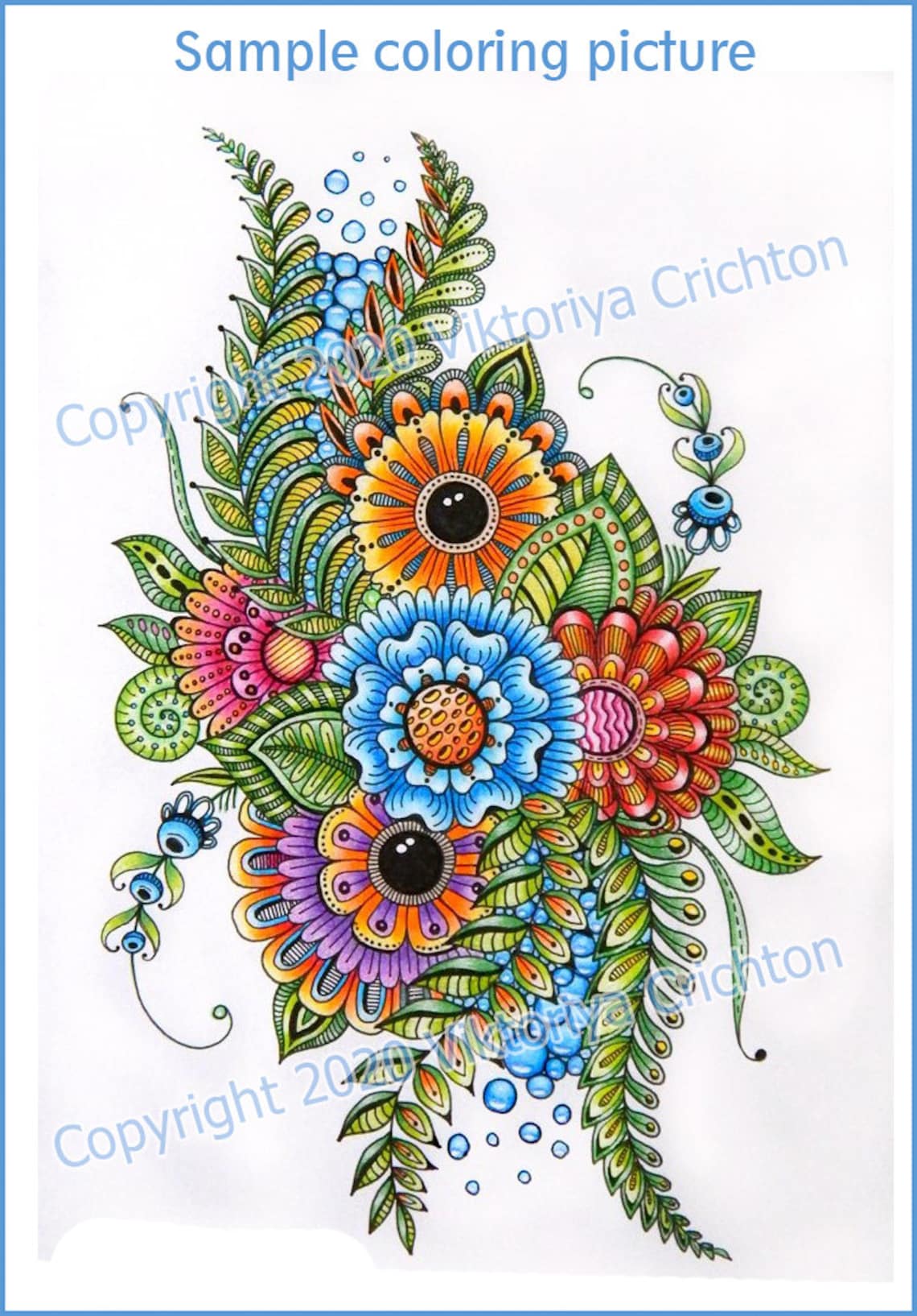 Coloring Page 78 Doodle (zentangle) Flowers for Adults, Zenart Graphic ...