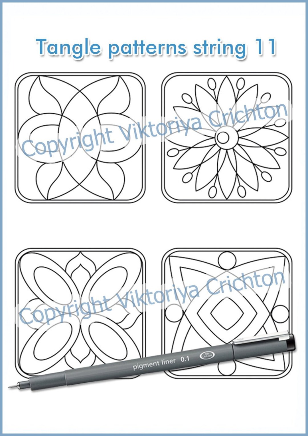 Strings for Drawing Zentangles_11. Zentangle Starter Pages. Tangle ...