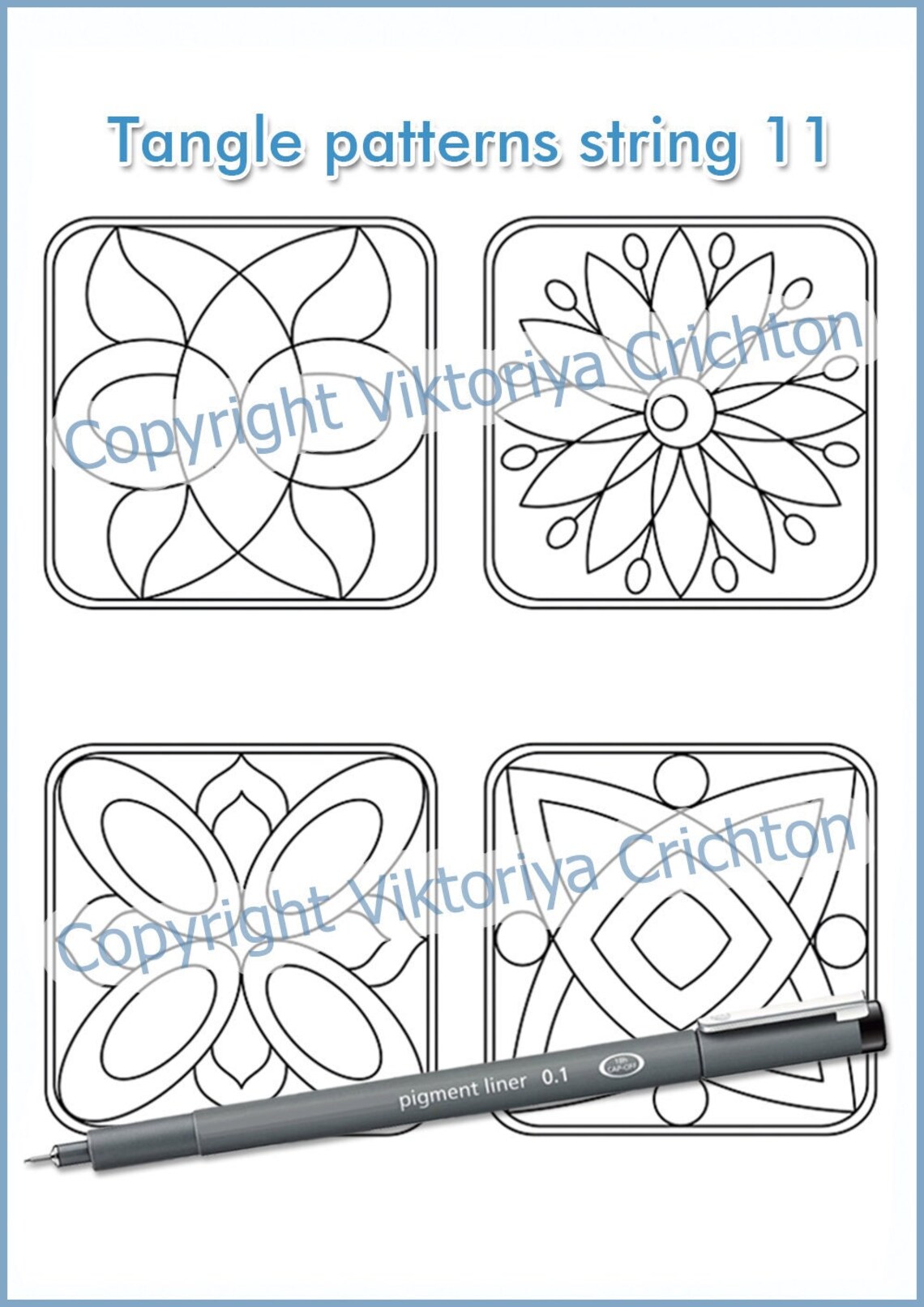 Strings for Drawing Zentangles_11. Zentangle Starter Pages. Tangle ...