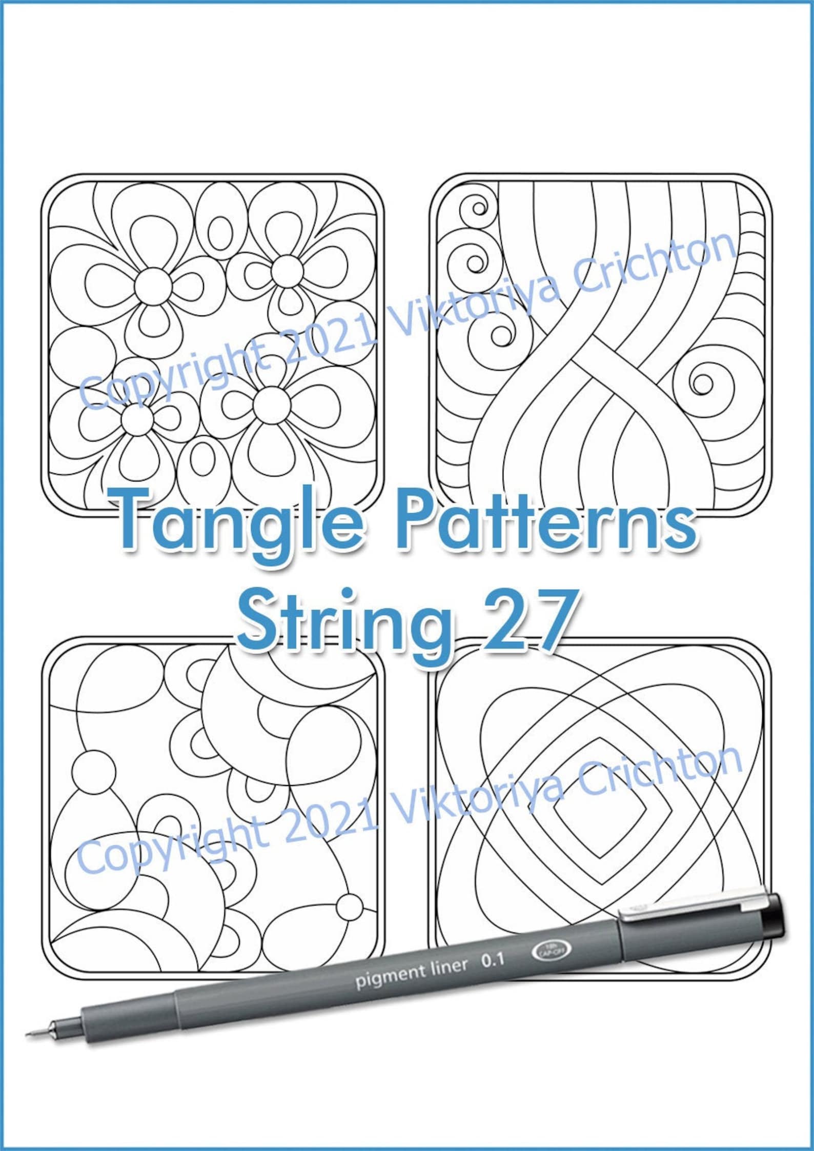 Zentangles Strings 27 for Drawing Patterns. Tangle Pattern - Etsy