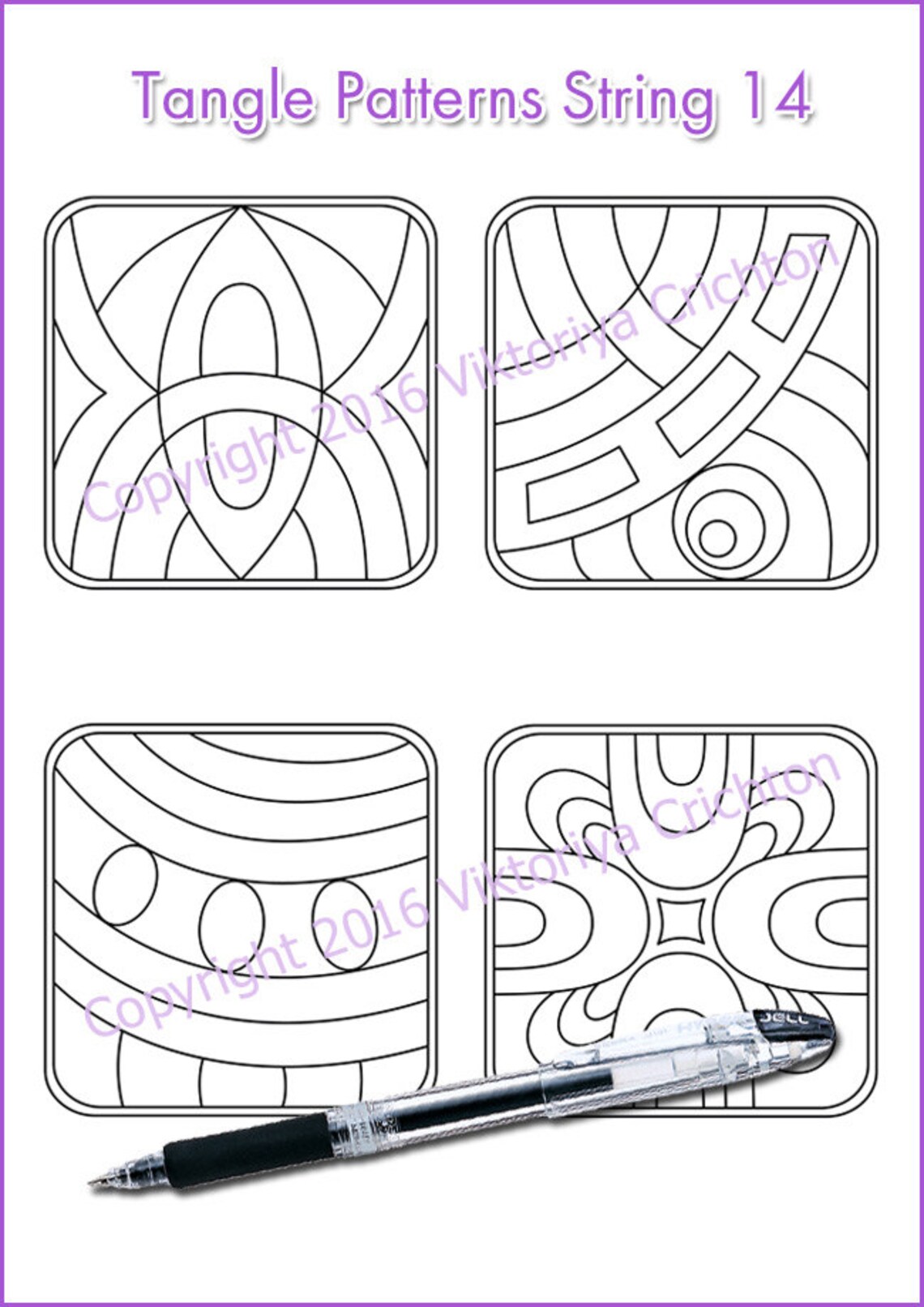 Zentangles Strings for Drawing Patterns 14. Tangle Pattern - Etsy
