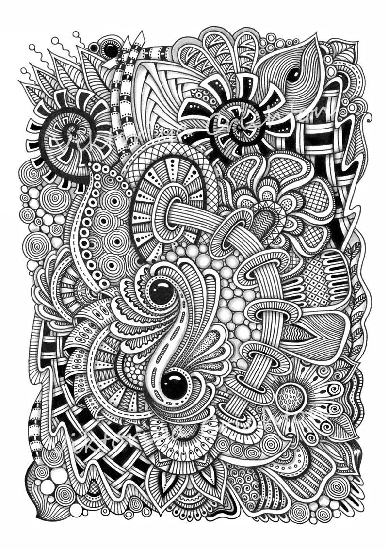 Zentangle Art 2. Original Zenart Graphic Handmade. Digital Prints Wall ...