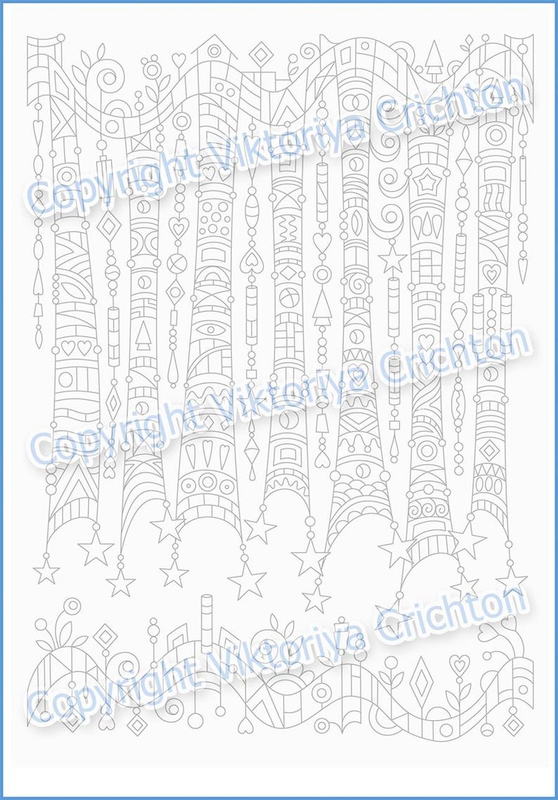 Coloring Page 44, Zen Dangles. Zentangle Coloring Antistress, a ...