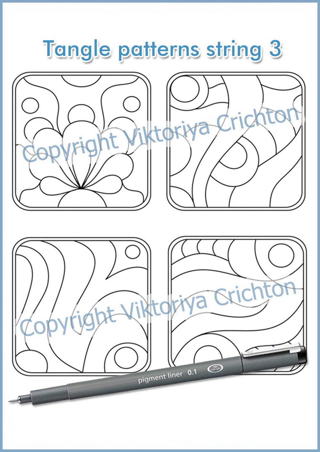 Strings for Drawing Zentangles. String Art Template 3. Tangle Pattern ...