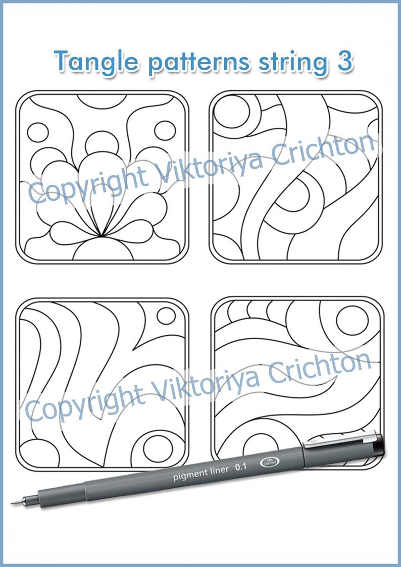 Buy Strings for Drawing Zentangles. String Art Template 3. Tangle Pattern Printable String, Jpeg ...
