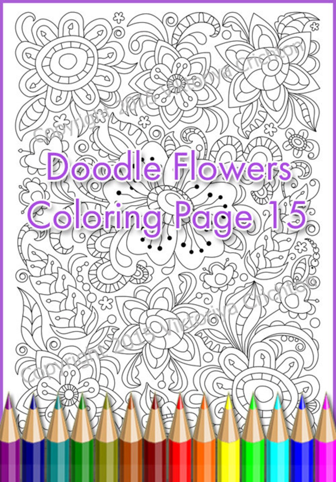 Сoloring Page 15 Doodle Flowers Printable for Adults Zen - Etsy