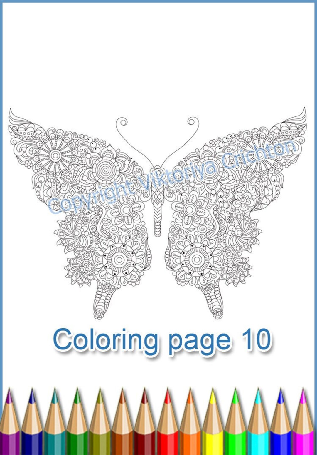 Coloring Page 10, Butterfly, for Adult, a Translucent Template to Draw ...