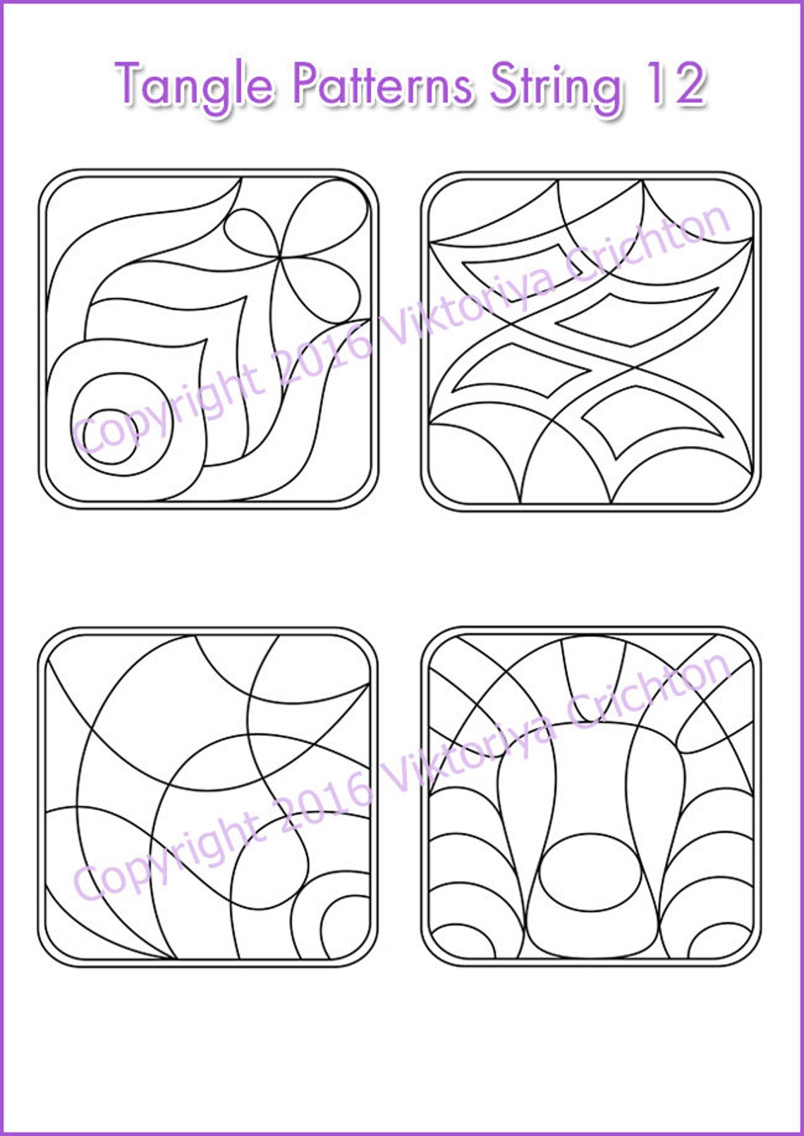 Tangle Pattern String Book V.2 5 Pages Strings for Drawing - Etsy