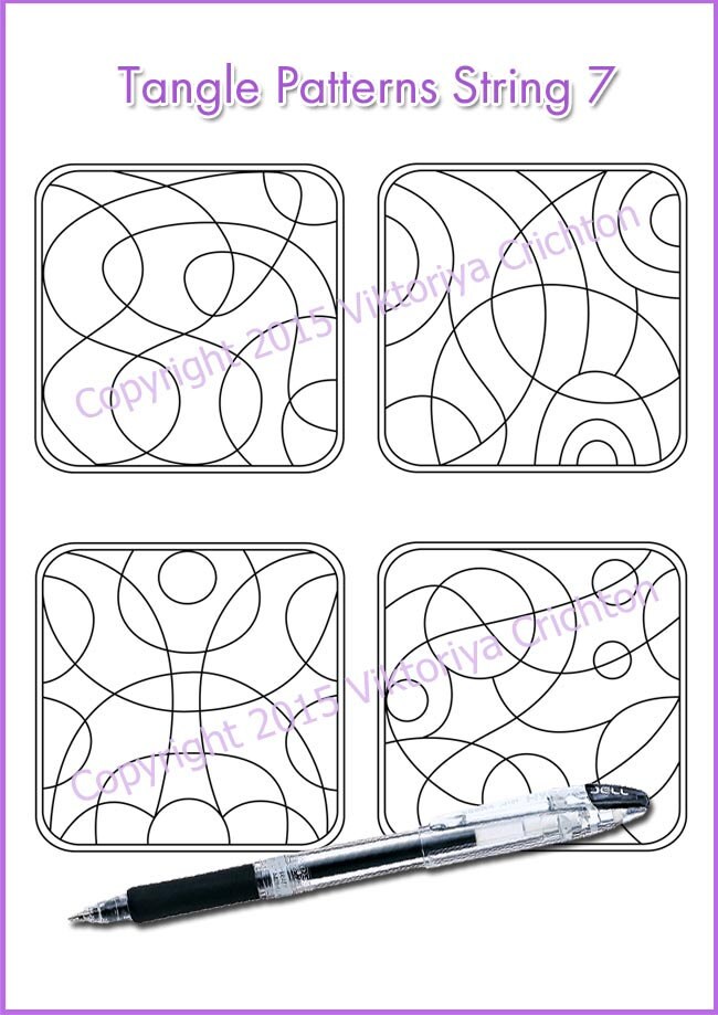 Strings for Drawing Zentangles 7. Tangle Pattern Printable - Etsy