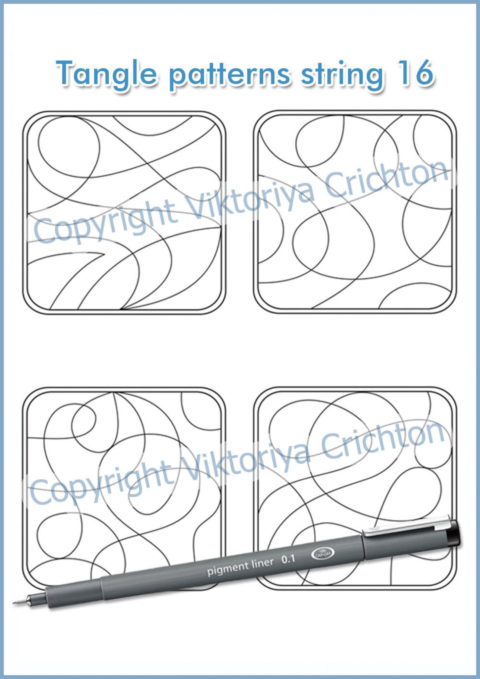 Strings for Drawing Zentangles_16. Zentangle Starter Pages. Tangle ...
