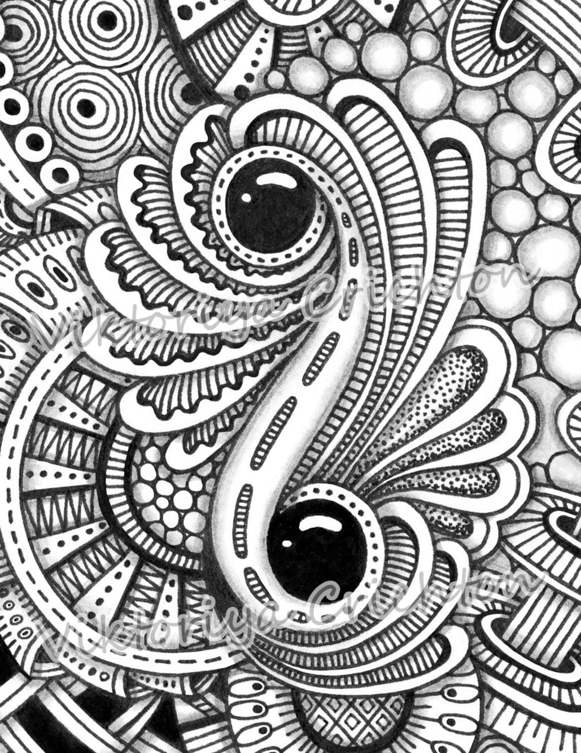 Zentangle Art 2. Original Zenart Graphic Handmade. Digital Prints Wall ...