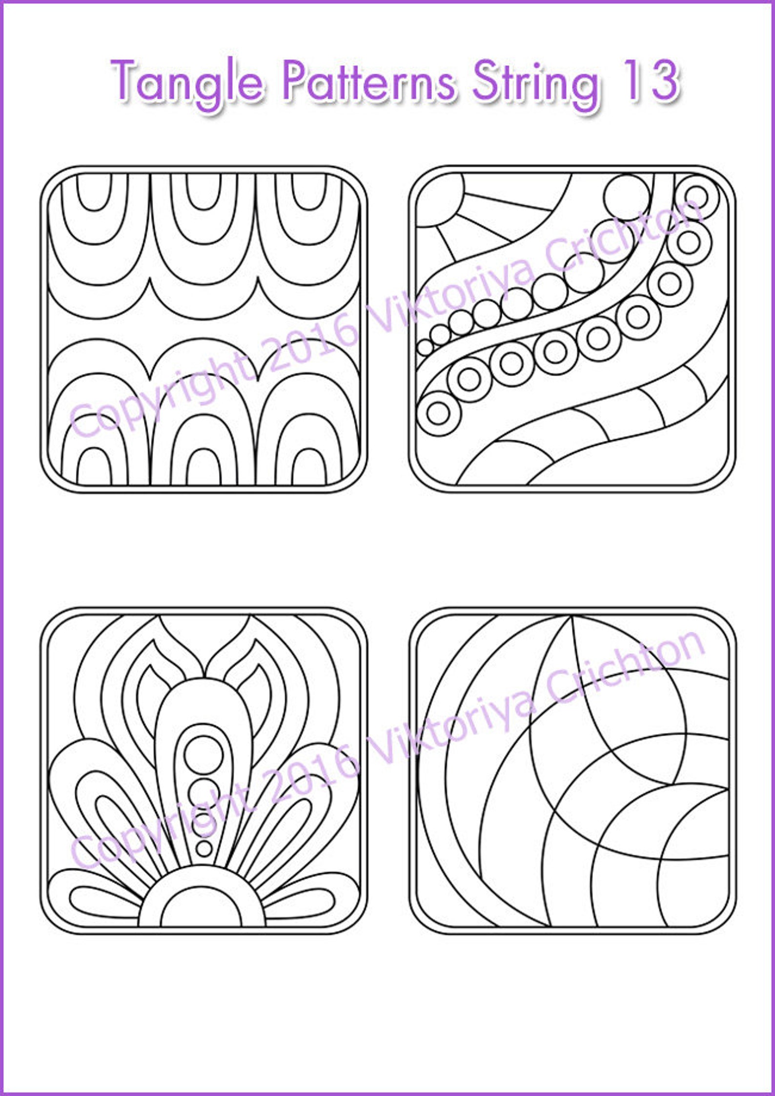 Tangle Pattern String Book V.2 5 Pages Strings for Drawing - Etsy