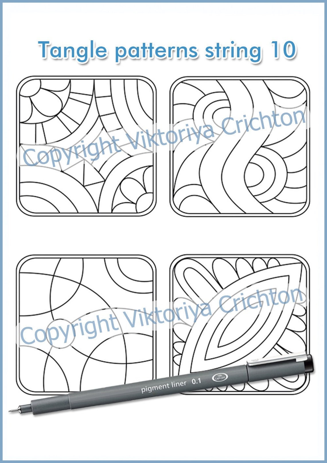 Zentangles Strings for Drawing Patterns 10. Tangle Pattern Printable ...