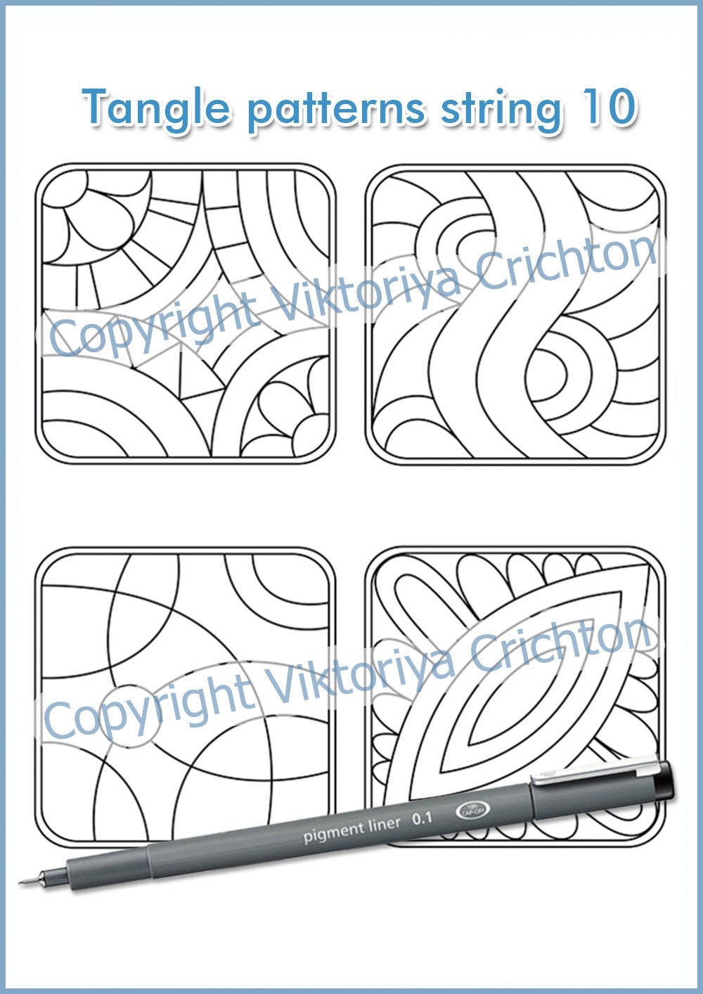 Zentangles Strings for Drawing Patterns 10. Tangle Pattern Printable String, Jpeg, PDF. - Etsy