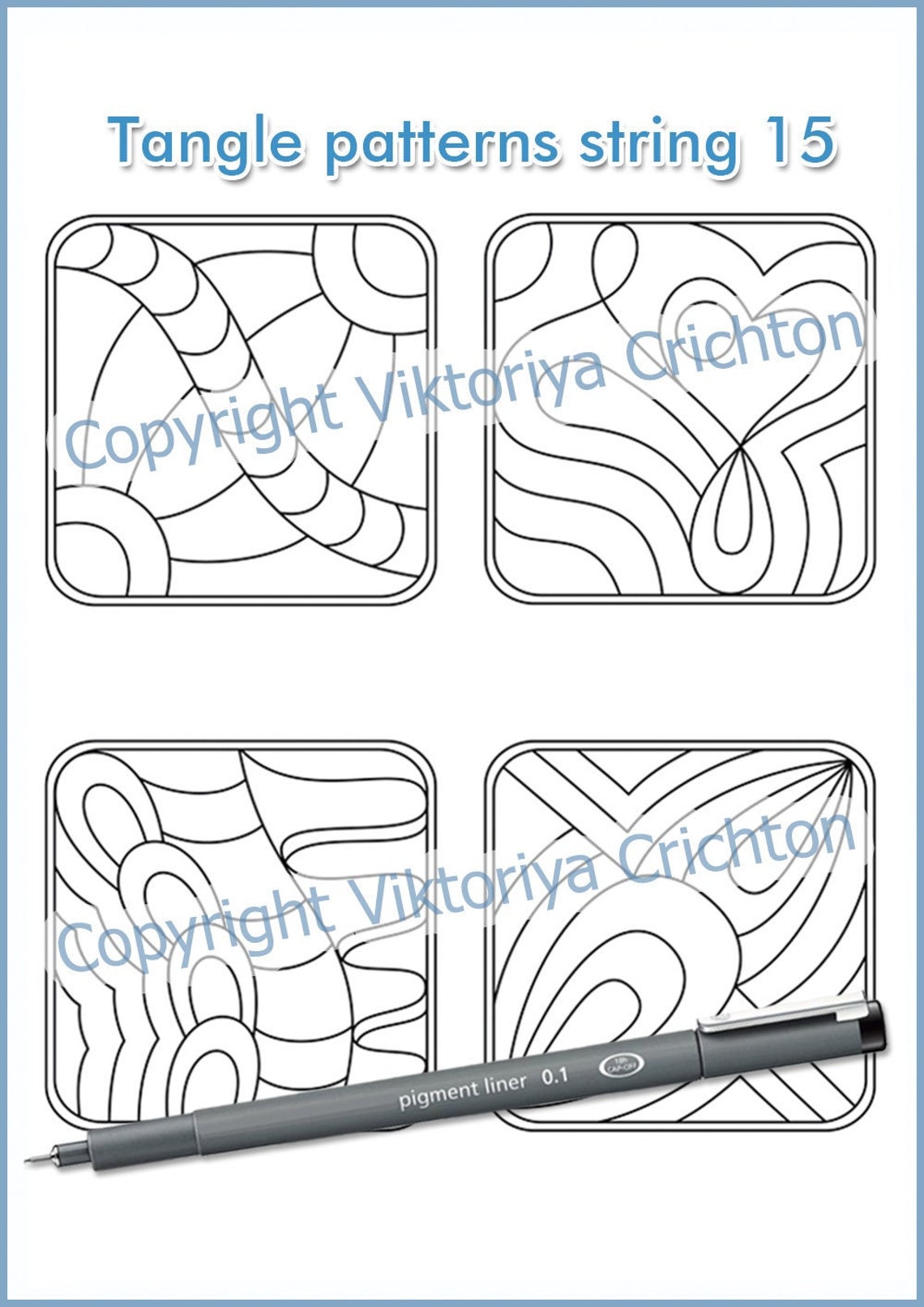 Strings for Drawing Zentangles_15. Zentangle Starter Pages. Tangle ...