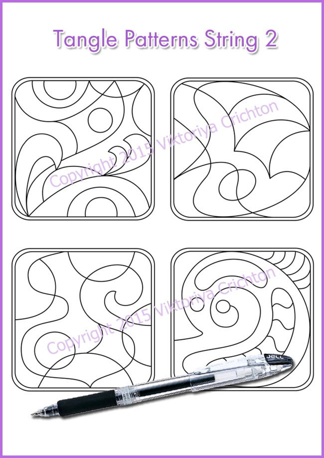 Strings for Drawing Zentangles 2. Tangle Pattern Printable - Etsy