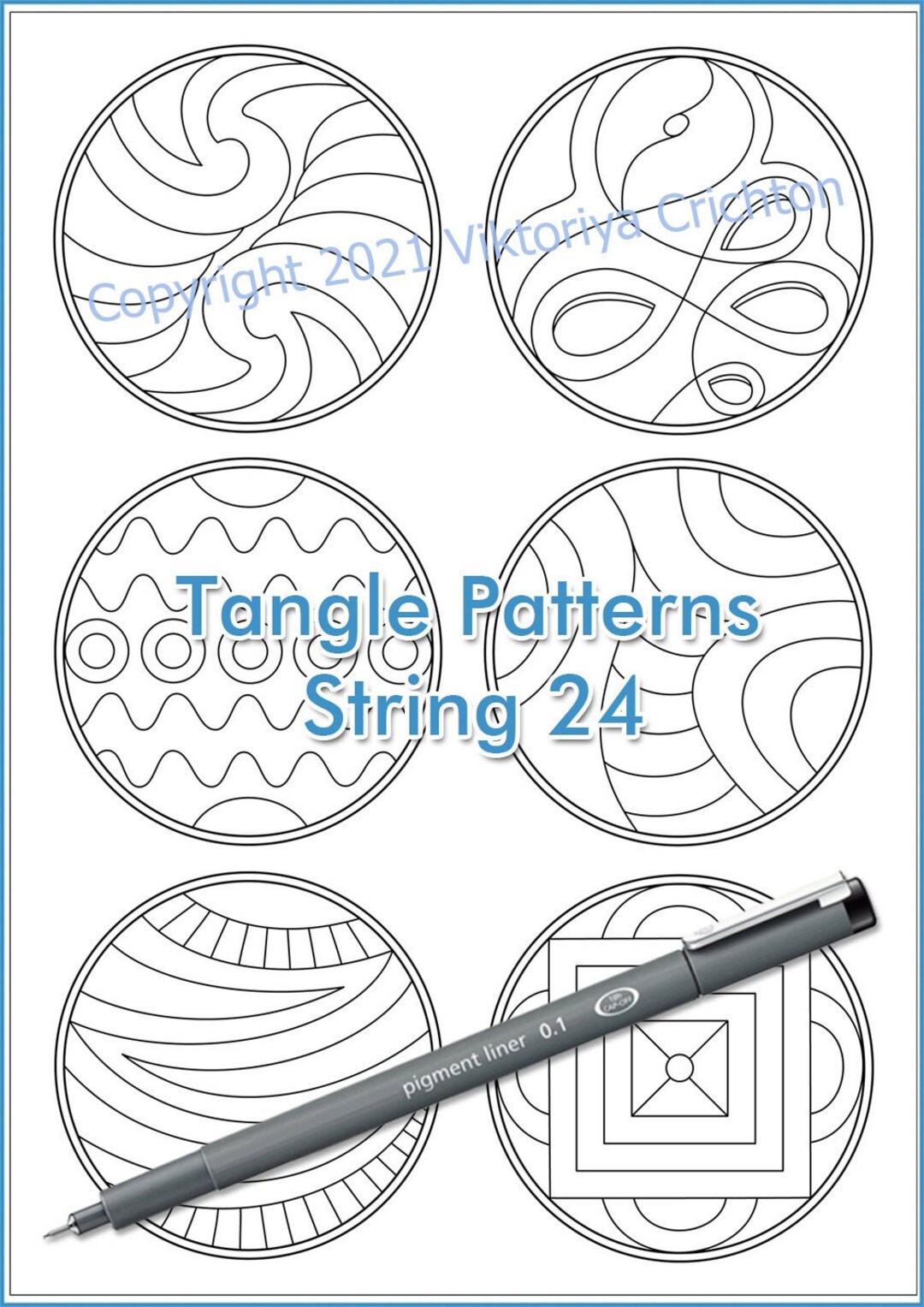 Strings for Drawing Zentangles_24. Zentangles Circle Starter - Etsy