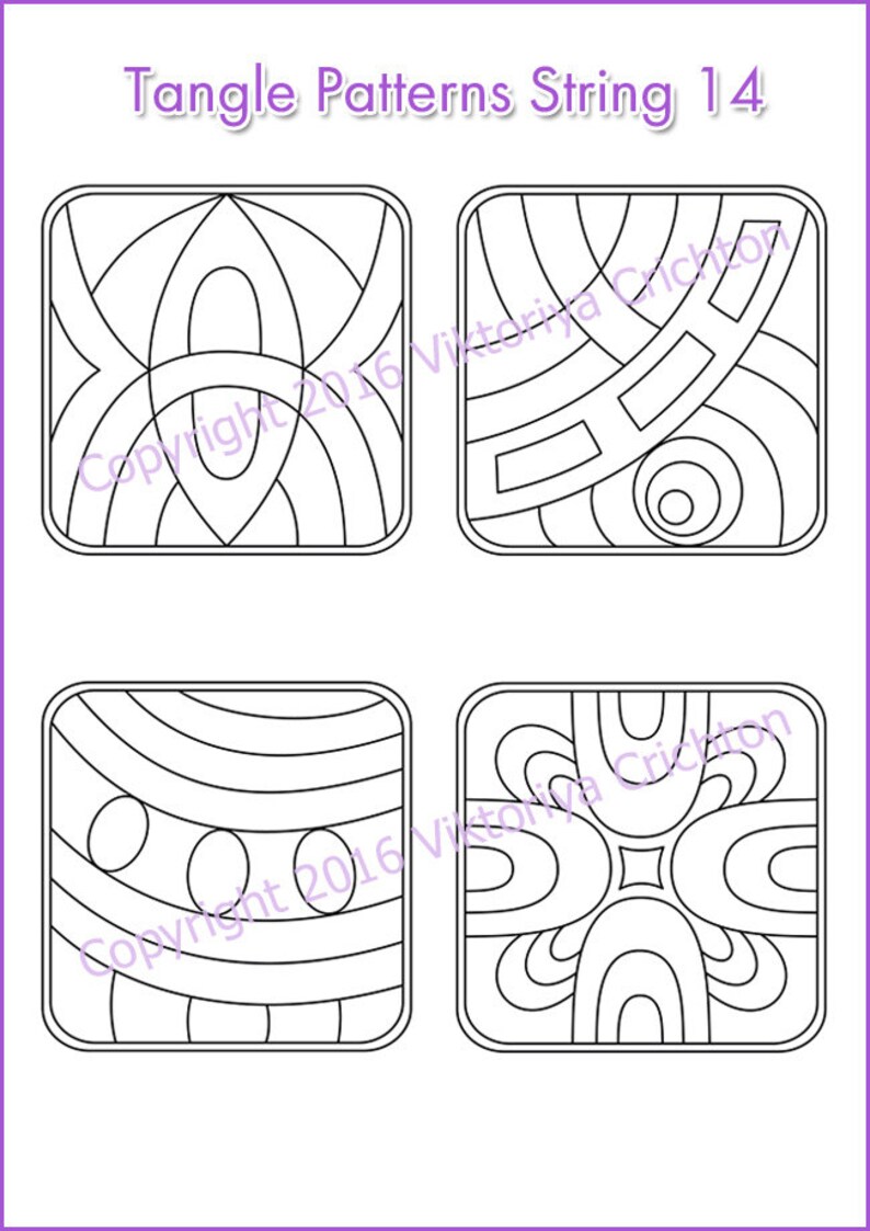 Zentangles Strings for Drawing Patterns 14. Tangle Pattern - Etsy