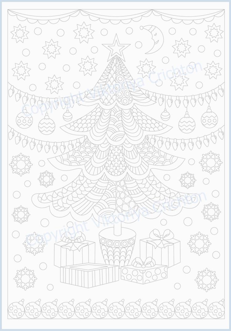 Coloring Page 33, Zentangle Winter Merry Christmas and New Year for ...