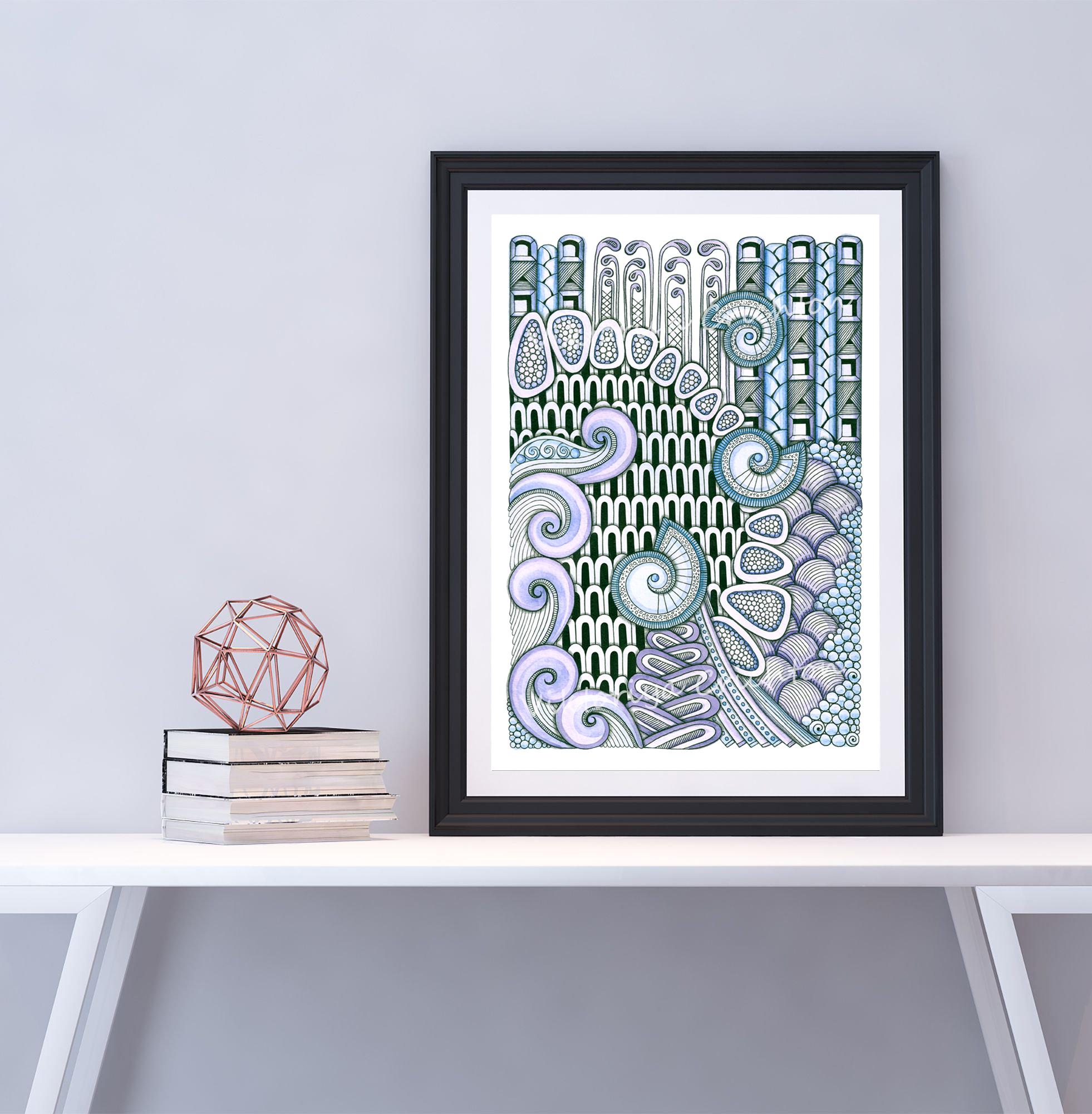 Zentangle Art Style - Three Seashells. Abstract Modern Handmade Drawing ...