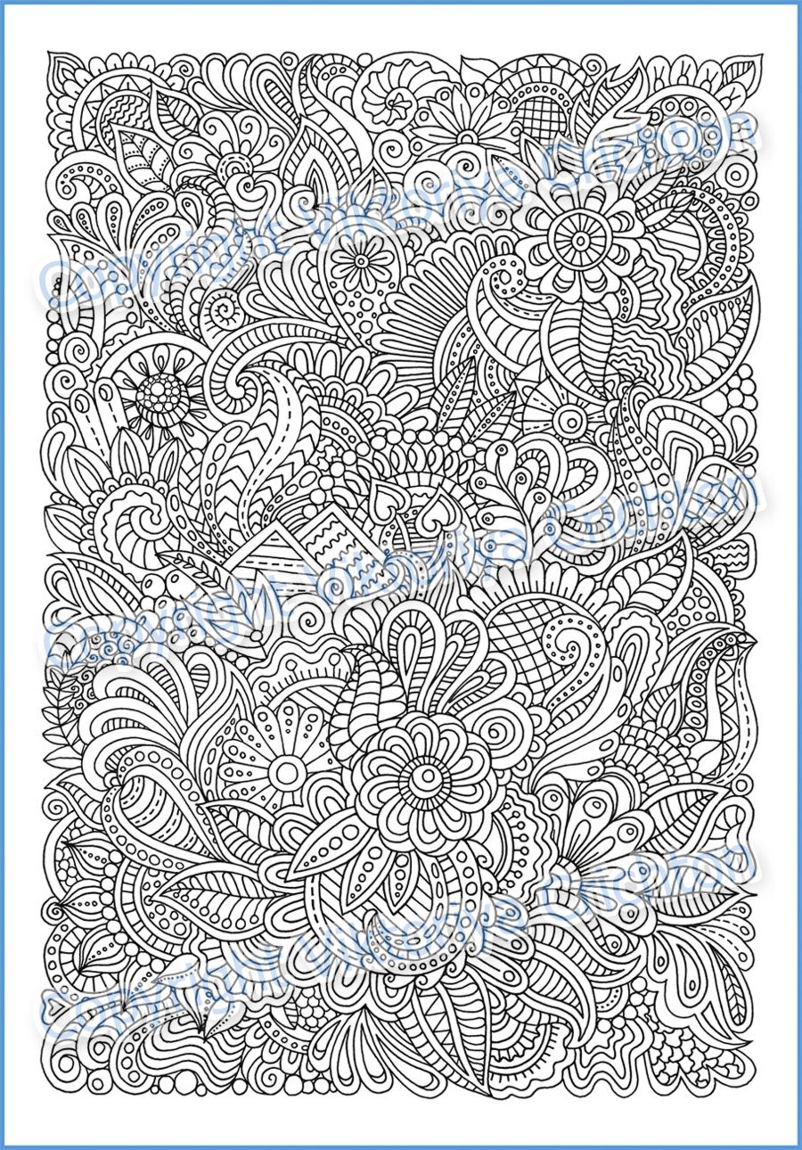 Coloring Page 84 Zentangle (zendoodle) Flowers for Adults, PDF, a ...