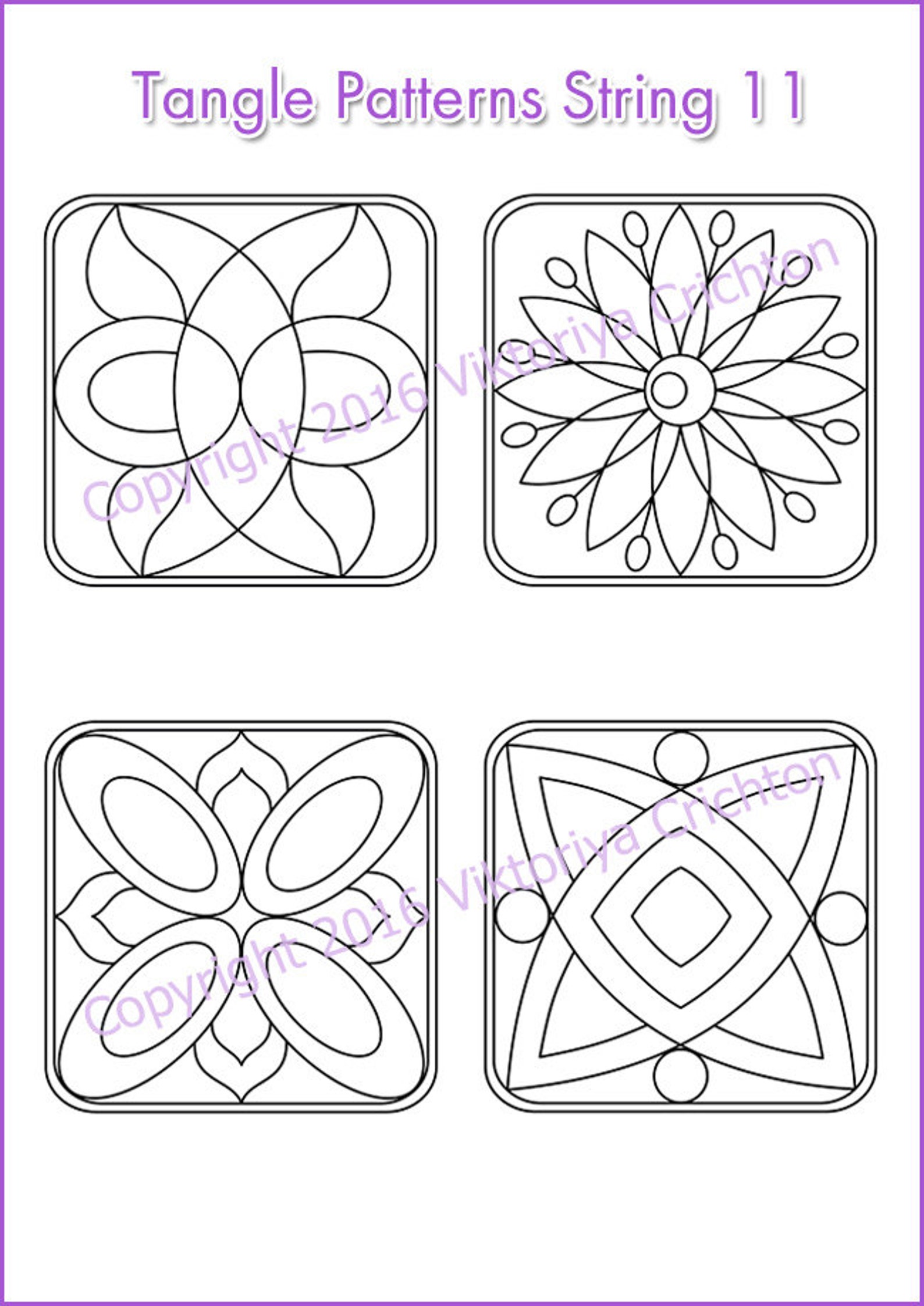 Strings for Drawing Zentangles_11. Zentangle Starter Pages. - Etsy