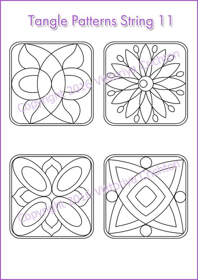 Strings for Drawing Zentangles_11. Zentangle Starter Pages. - Etsy