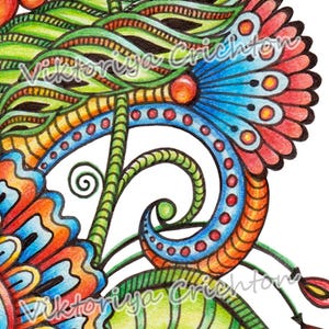 Magic Zentangle Flowers, Zendoodle_16. Abstract Drawing in Zenart Style ...