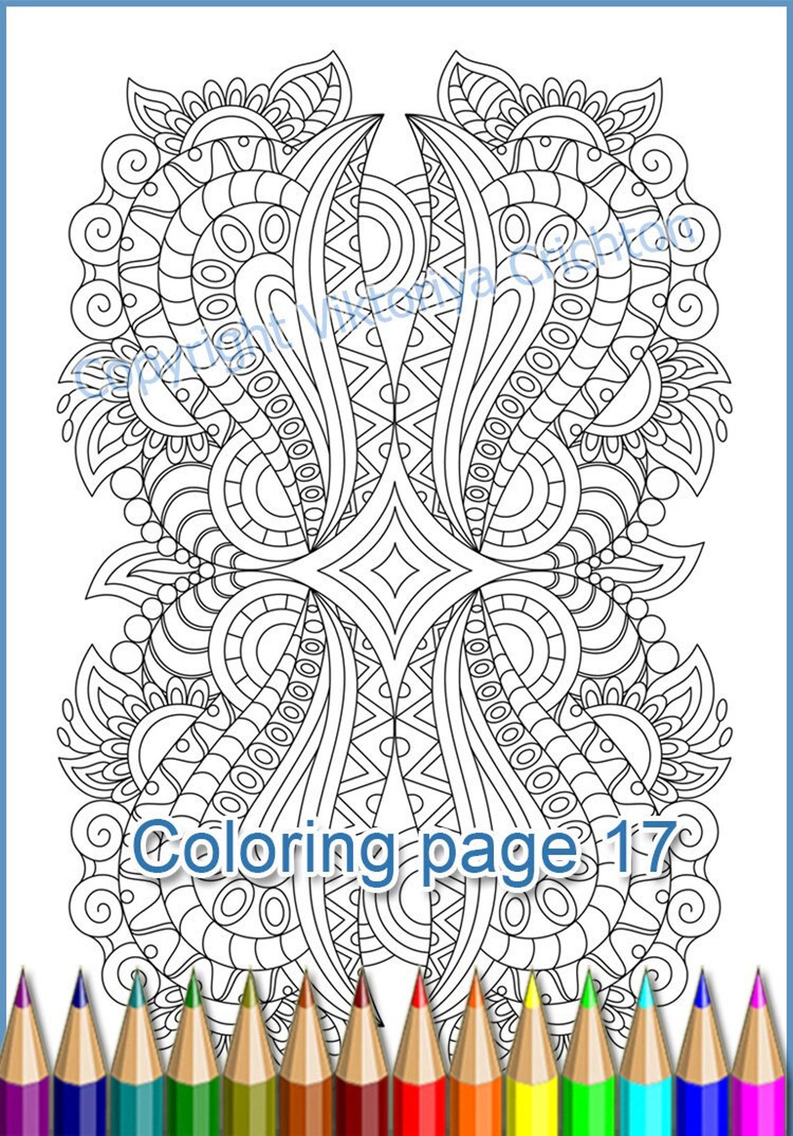 Coloring Page 17 for Adult. Zentangle Coloring Antistress, a ...
